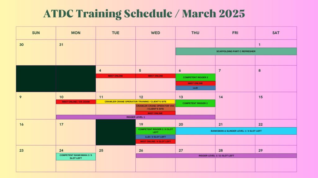 ATDC Training Schedule for March 2025 (as of 14 March 2025) – ATDC ...